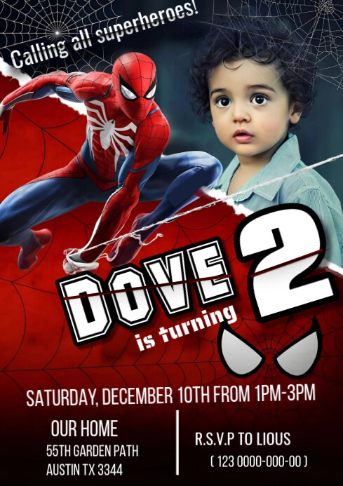 Plantilla de Black Modern & Minimal Kids Birthday Design A4 | PosterMyWall