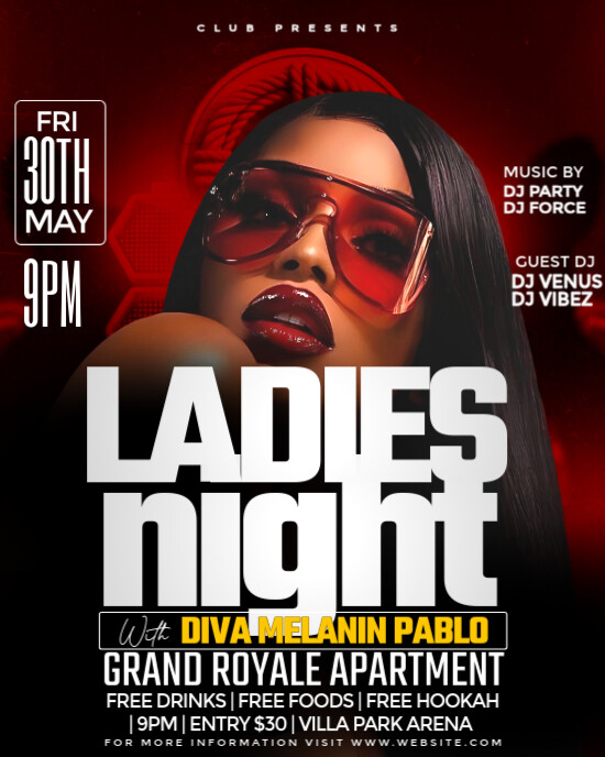 Copy of Black Modern & Minimal Ladies Night Party Instagram Portrait ...