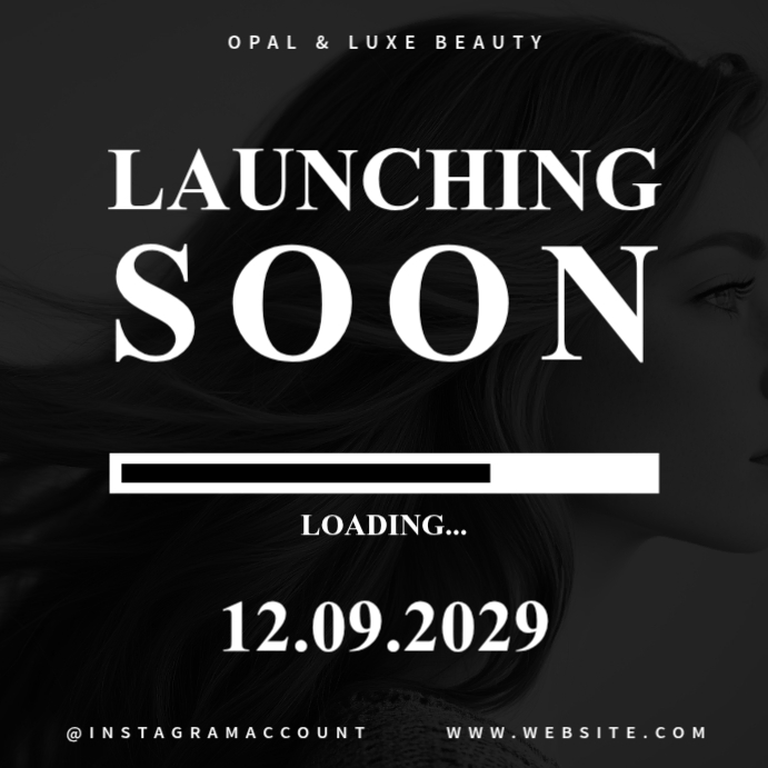 Black Modern & Minimal Launching Soon Flyer Instagram Post Template ...
