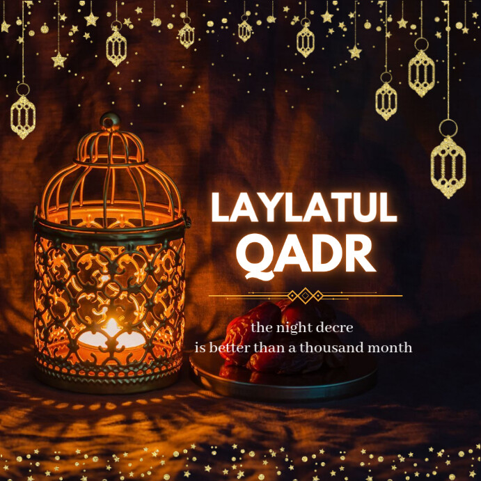 Black Modern & Minimal Laylatul Qadr Instagram Post Template | PosterMyWall