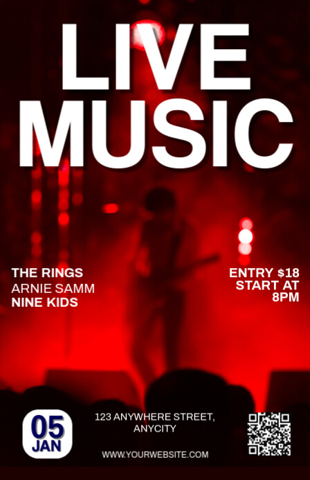 Copy of Black Modern & Minimal Live Music Tabloid | PosterMyWall