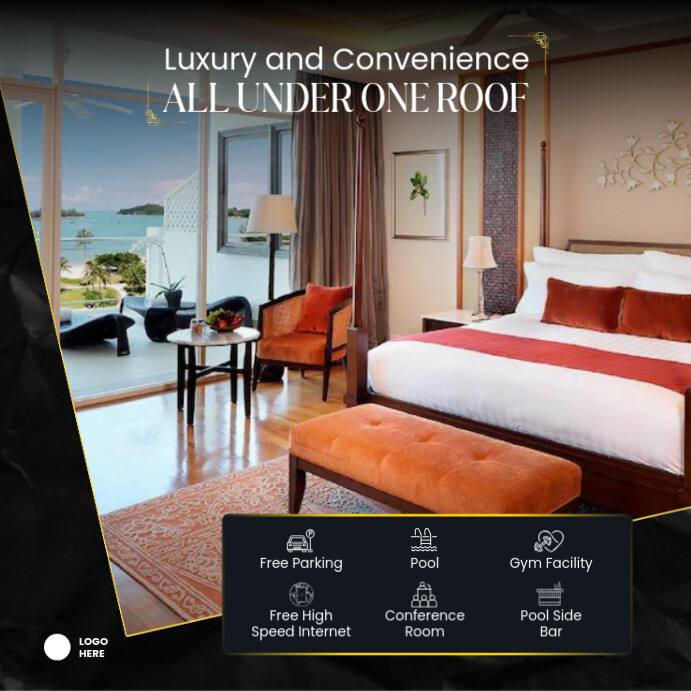 Black Modern & Minimal Luxury Hotel Pos Instagram Template | PosterMyWall