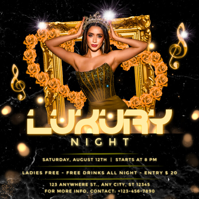 Copy of Black Modern & Minimal Luxury Night Pos Instagram | PosterMyWall