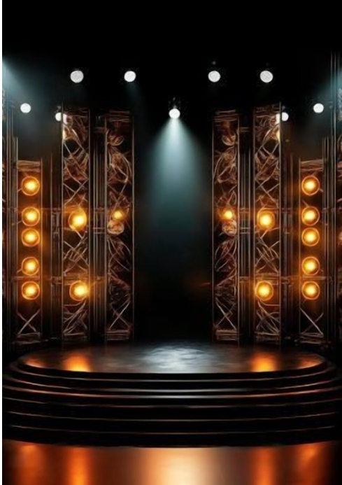 Black Modern & Minimal Luxury Stage Podium With Spotlight Background A4 ...