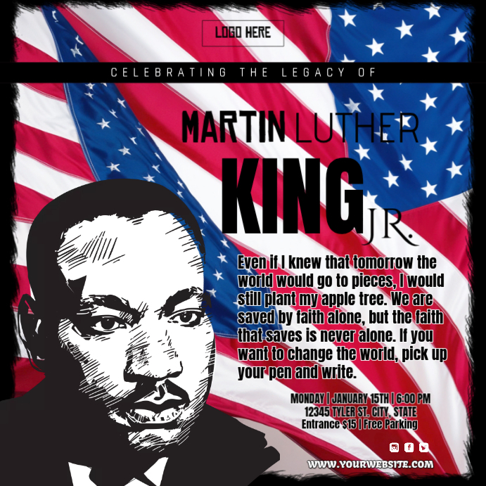 Modèle Black Modern & Minimal Martin Luther Day Instagram Post ...