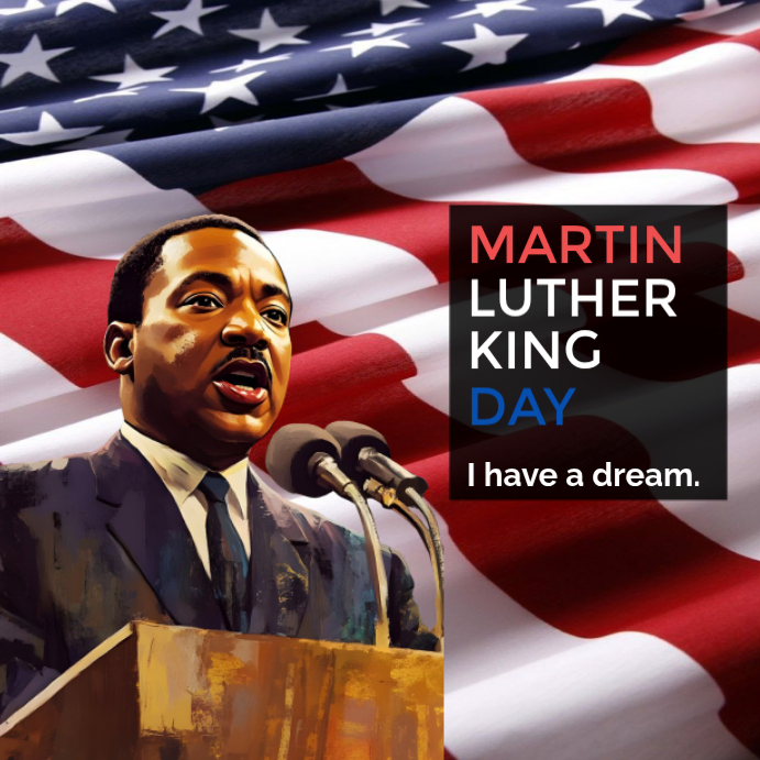 Plantilla de Black Modern & Minimal Martin Luther King Day I Have A ...