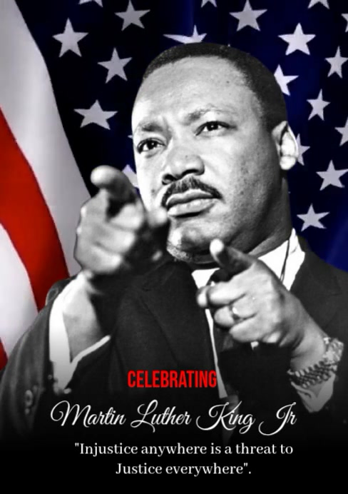Black Modern & Minimal Martin Luther King Jr Flyer A4 Template ...