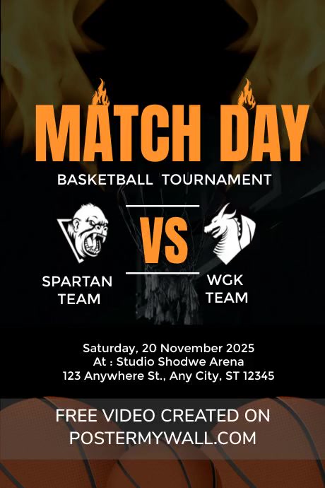 Black Modern & Minimal Match Day Poster Template | PosterMyWall