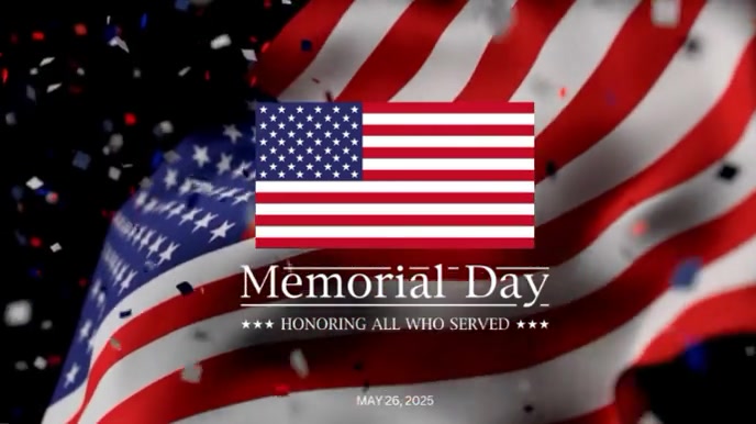 Black Modern & Minimal Memorial Day Digital Display (16:9) Template ...