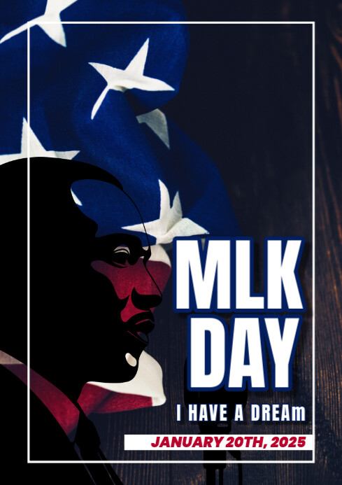 Black Modern & Minimal Mlk Day A4 Template | PosterMyWall