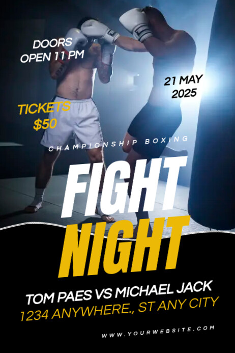 Copy of Black Modern & Minimal Mma Boxing Poster | PosterMyWall
