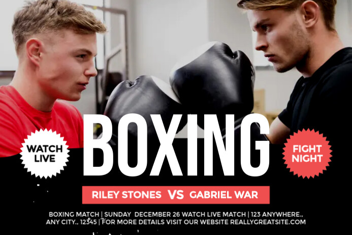 Black Modern & Minimal Mma Boxing Poster Template | PosterMyWall