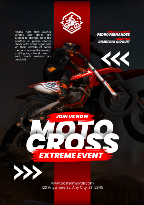Copy of Black Modern & Minimal Motocross Championship A4 | PosterMyWall