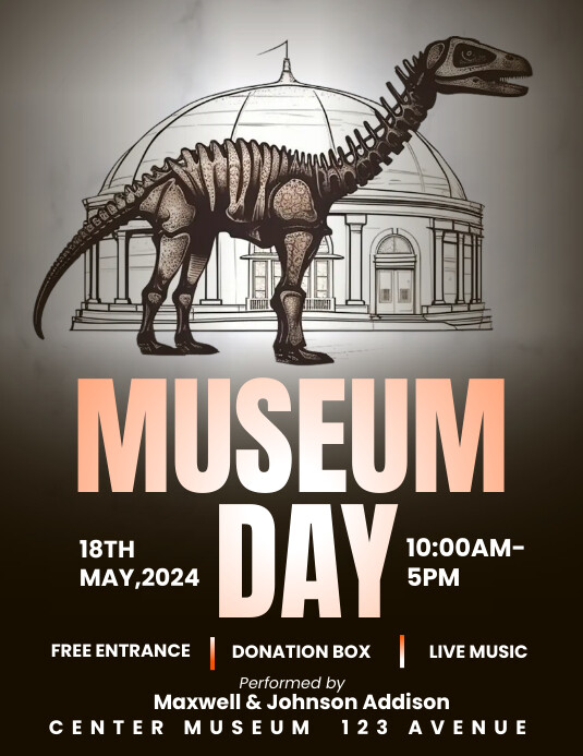 Black Modern & Minimal Museum Flyer (us Lette Template | PosterMyWall