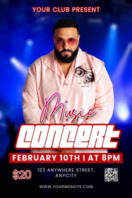 Black Modern & Minimal Music Concert Poster Template | PosterMyWall