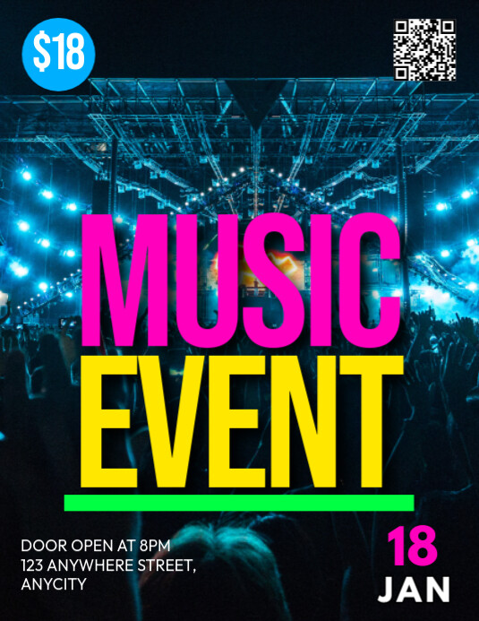 Copy of Black Modern & Minimal Music Event Pamflet (letter As ...