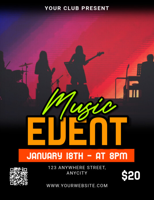 Copy of Black Modern & Minimal Music Event Pamflet (letter As ...