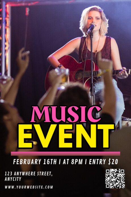 Copy of Black Modern & Minimal Music Event Poster | PosterMyWall