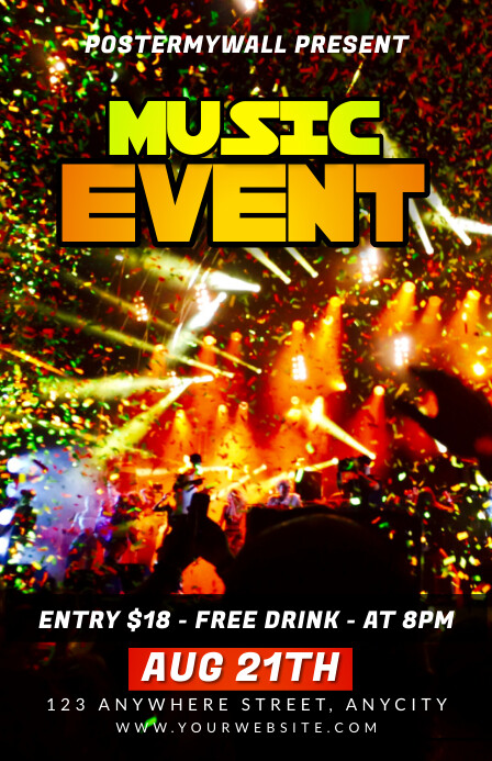 Plantilla de Black Modern & Minimal Music Event Tabloid | PosterMyWall