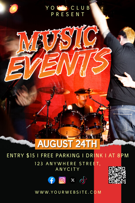 Plantilla de Black Modern & Minimal Music Events Poster | PosterMyWall