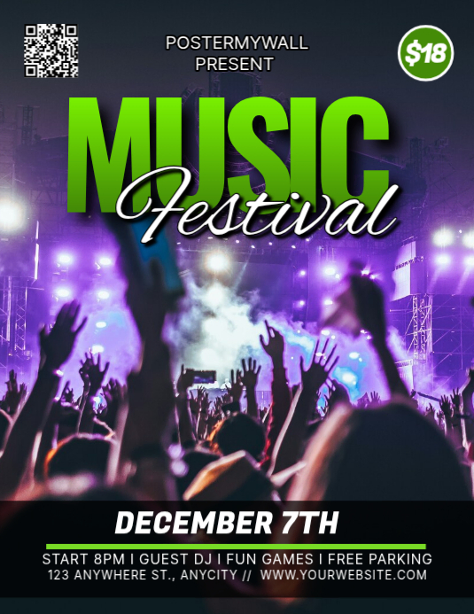 Black Modern & Minimal Music Festival Pamflet (letter As) Template ...