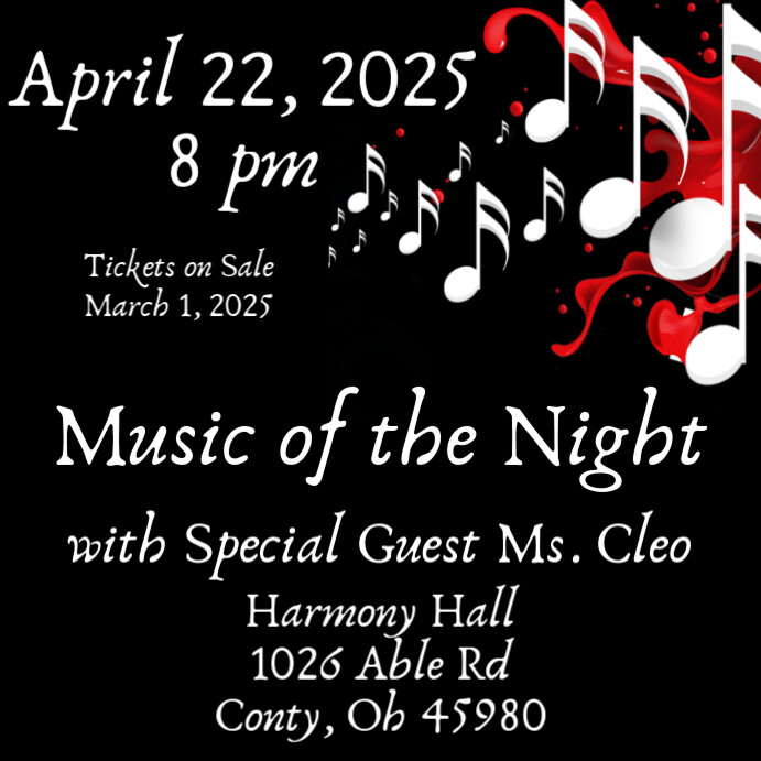 Black Modern & Minimal Music Of Instagram Post Template | PosterMyWall