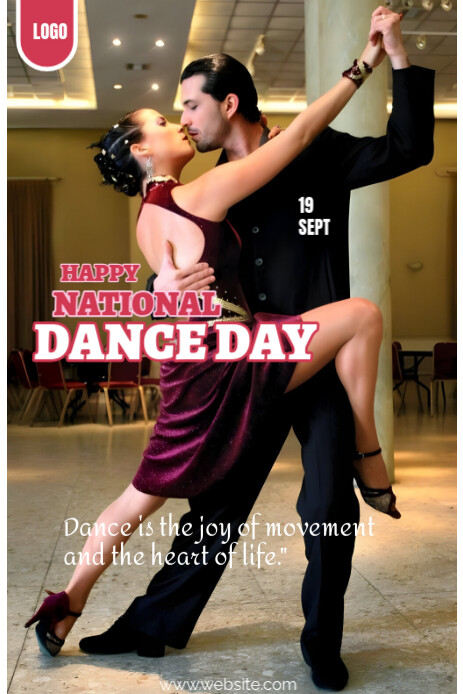 Black Modern & Minimal National Dance Day Pi Template | PosterMyWall