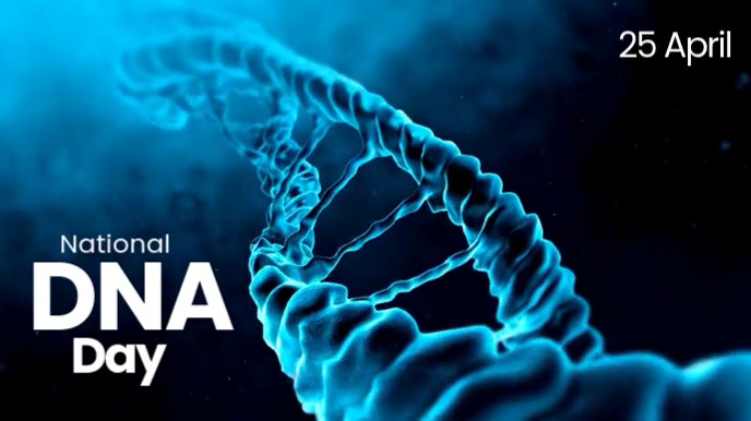 Black Modern & Minimal National Dna Day April 25 Digital Display (16:9 ...