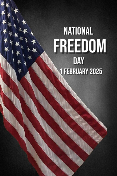 Plantilla de Black Modern & Minimal National Freedom Day Poster ...