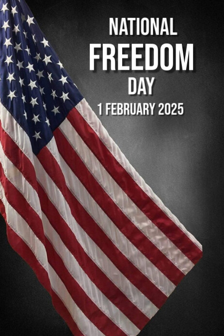 Black Modern & Minimal National Freedom Day Poster Template | PosterMyWall