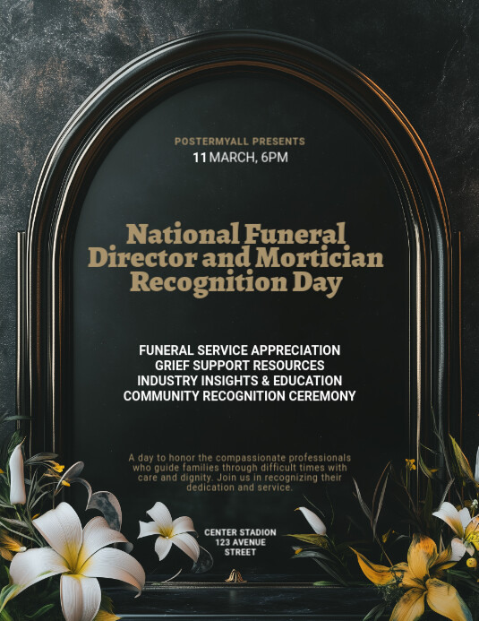 Copie de Black Modern & Minimal National Funeral Director And Mortician Recognition Day Event ...