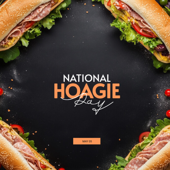 Black Modern & Minimal National Hoagie Day Instagram Post Template ...