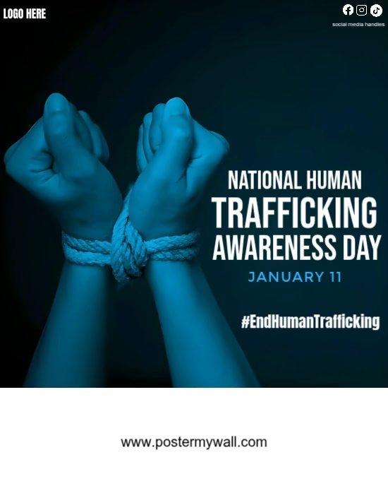 Plantilla de Black Modern & Minimal National Human Trafficking ...