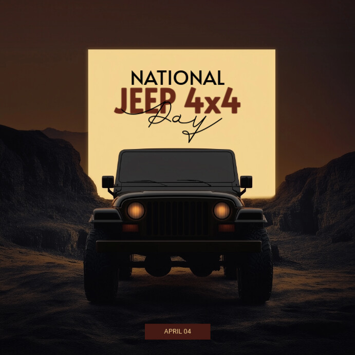 Copy of Black Modern & Minimal National Jeep 4x4 Day Instagram Post ...