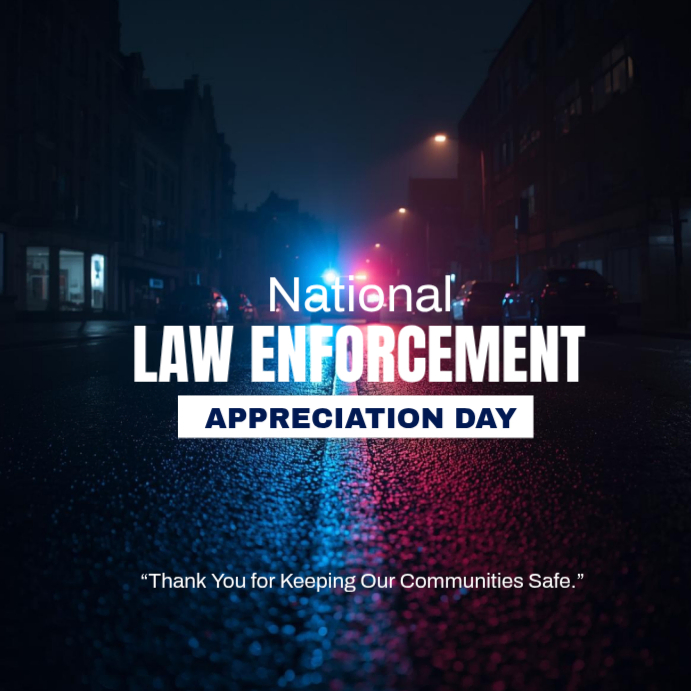 Black Modern & Minimal National Law Enforcement Appreciation Day Flyer ...