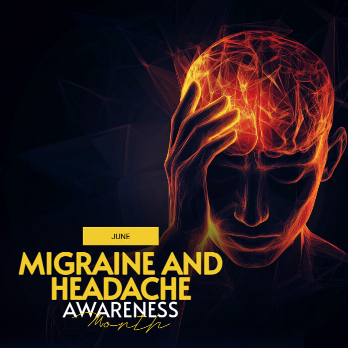 Black Modern & Minimal National Migraine And Headache Awareness Month ...