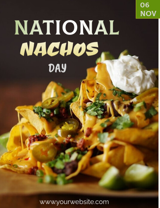 Copy of Black Modern & Minimal National Nachos Day Flyer (us Letter ...