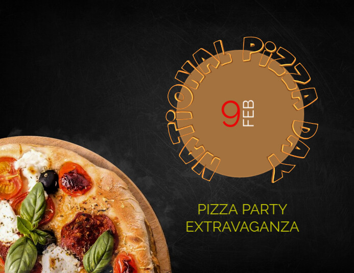 Copy of Black Modern & Minimal National Pizza Day Flyer (us Letter ...