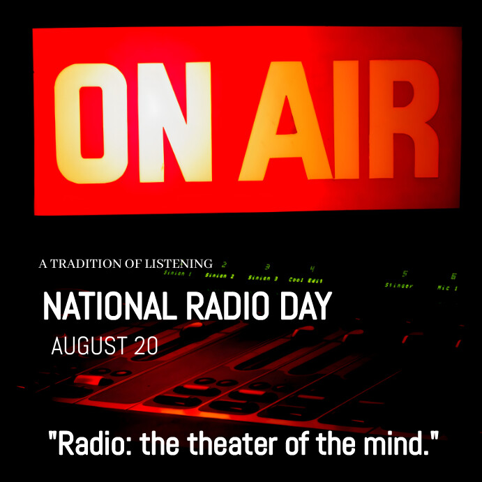 Black Modern & Minimal national Radio Day Ins Template | PosterMyWall