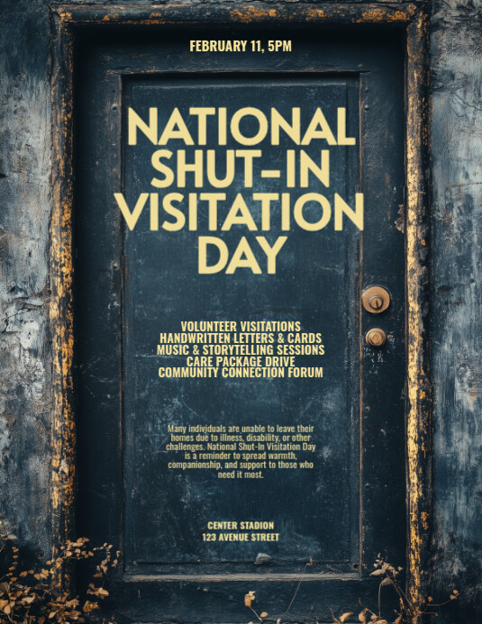 Black Modern & Minimal National Shut-in Visitation Day Flyer (us Letter ...