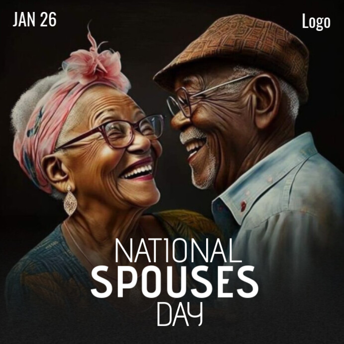 Black Modern & Minimal National Spouses Day Instagram Post Template ...