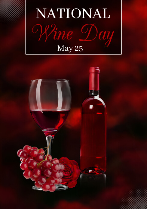 Black Modern & Minimal National Wine Day Temp Template | PosterMyWall