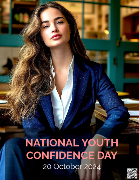 Copy of Black Modern & Minimal National Youth Confidence Day Flyer (us ...