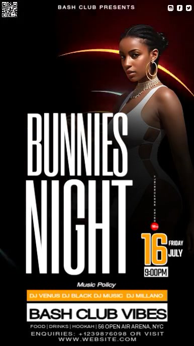 Modèle Black Modern & Minimal Neon Nightlife Party Promo Digital ...