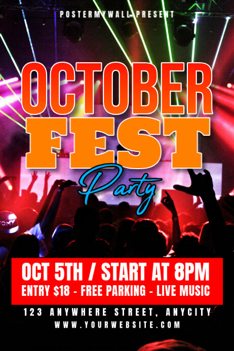 Modèle Black Modern & Minimal October Fest Party Pos | PosterMyWall