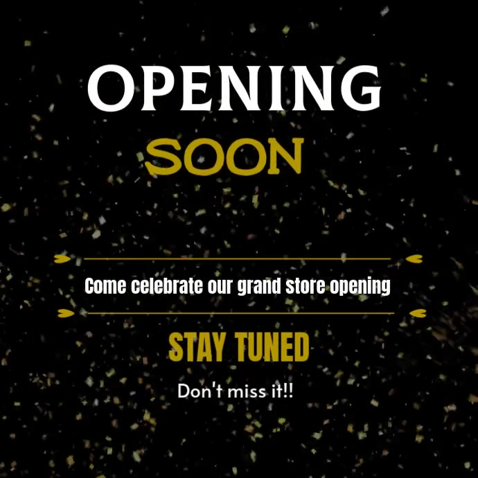 Copy of Black Modern & Minimal Opening Soon Video Template Instagram ...