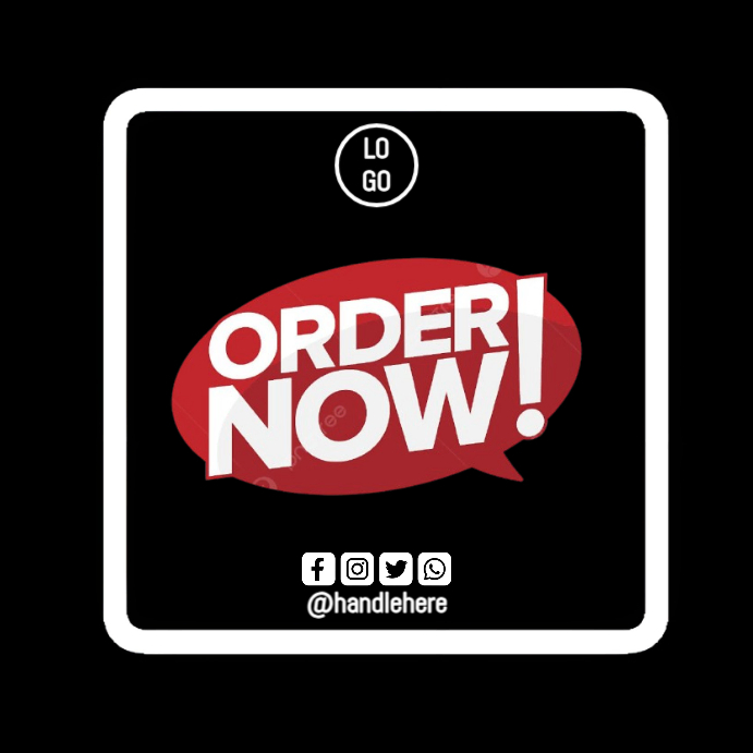 Black Modern & Minimal Order Now Instagram Post Template | PosterMyWall