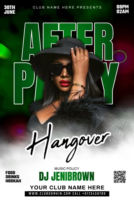 Black Modern & Minimal Party Flyer Poster Template | PosterMyWall