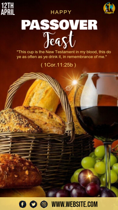 Black Modern & Minimal Passover Feast Instagram Story Template ...