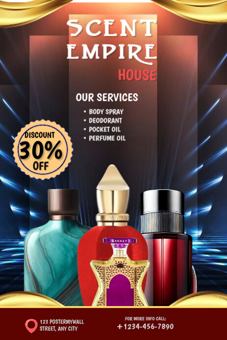 Black Modern & Minimal Perfume Sale Promo Template Poster | PosterMyWall
